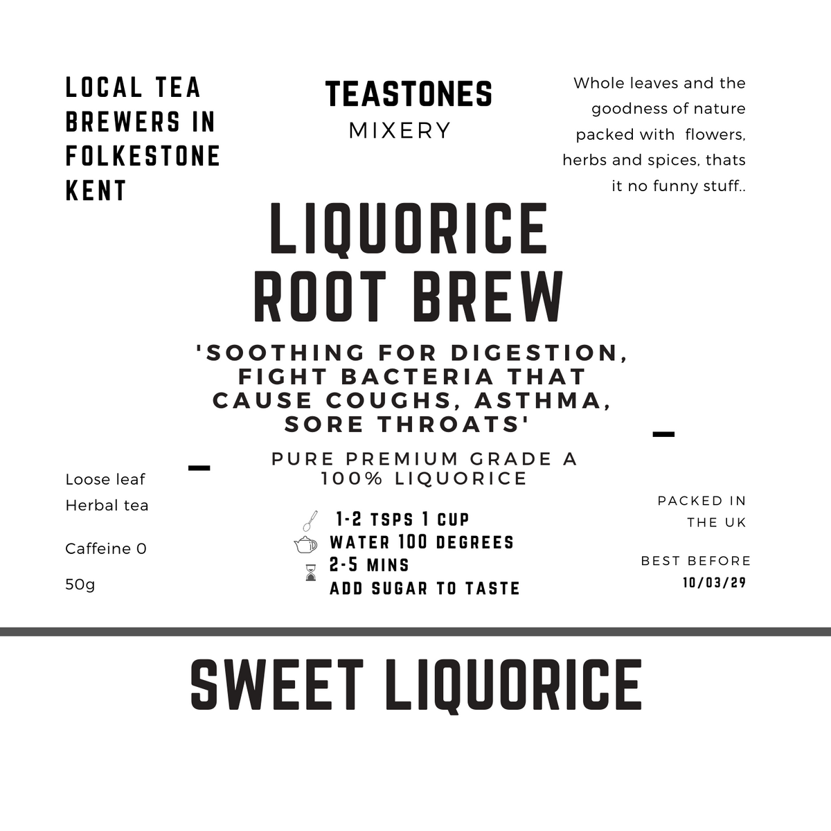 Liquorice Root Brew Herbal Tea Pure Liquorice – Teastones
